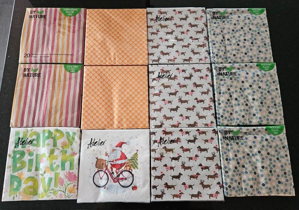 Neu - Servietten - 12 Packungen - 33cm x 33cm (Neu und originalverpackt ...