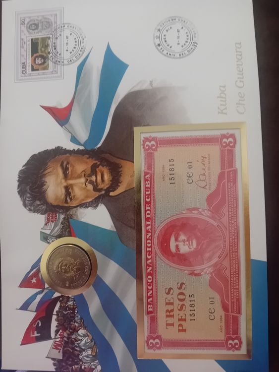 Banknotenbrief mit Muenze-Cuba Che Guevara (Neu (gemäss Beschreibung ...