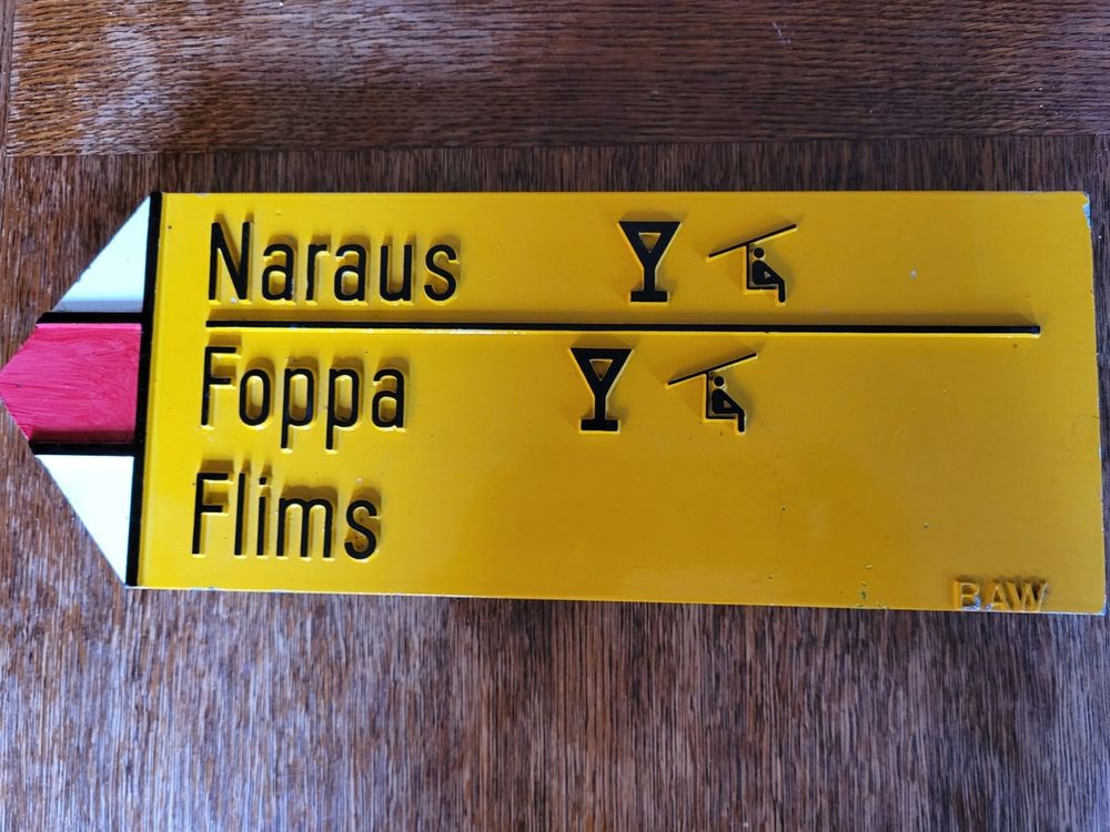 Ski wander schilder Flims Naraus Foppa graubünden alpen suis | Kaufen auf Ricardo