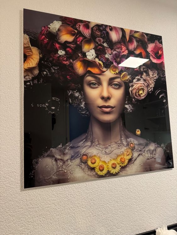 Kare Design Bild Glas Flower Art Lady, 80x80x4cm | Kaufen auf Ricardo