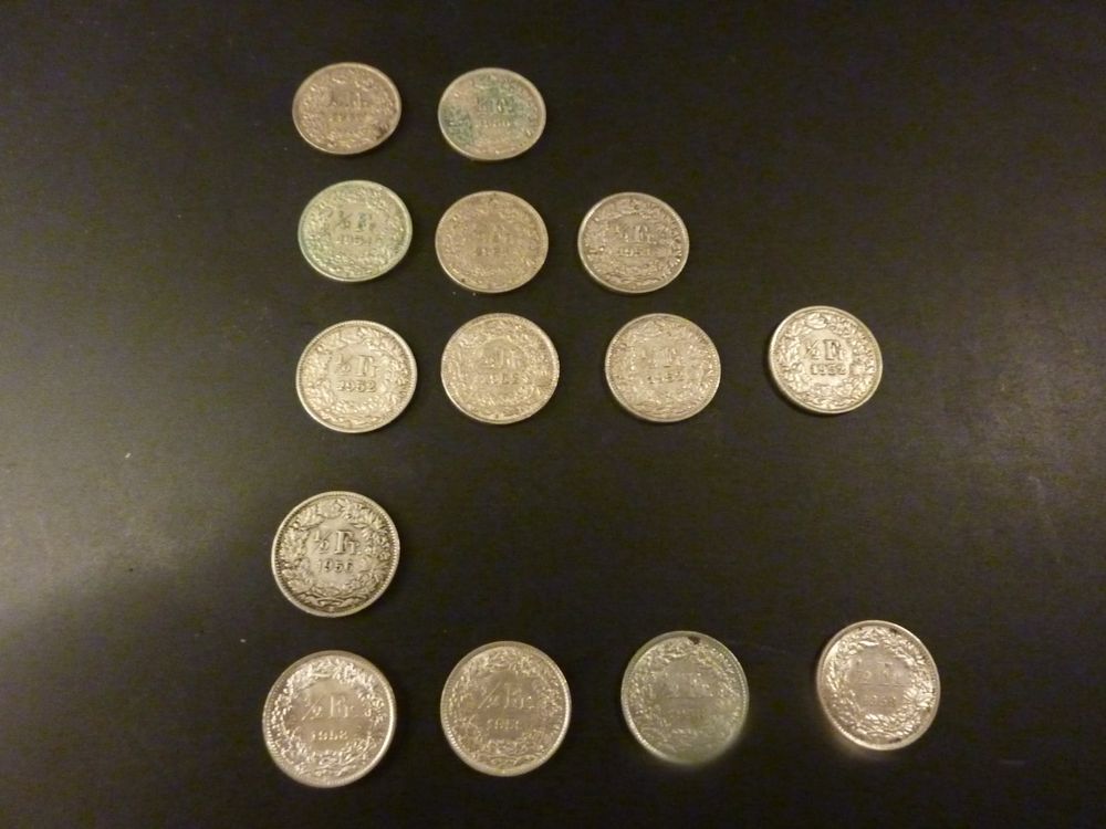 14 CH Münzen 50 Rappen aus den 50er Jahren (Gebraucht) in Luzern für ...