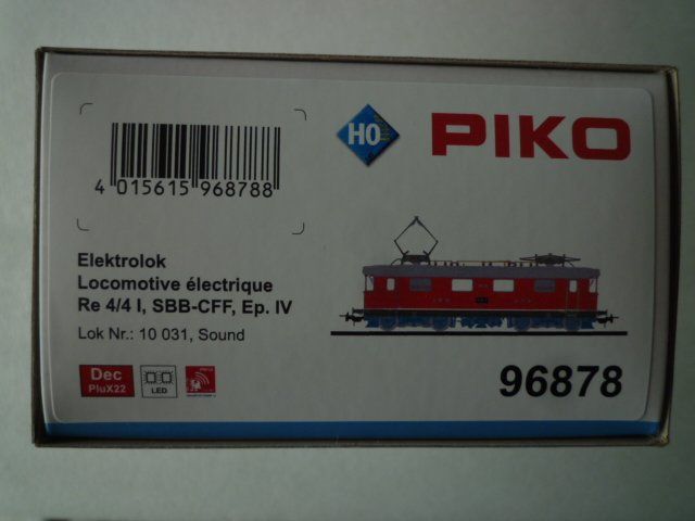 Neuwertig PIKO 96878 SBB E-Lok Re 4/4 I 10031 DIGITAL SOUND | Acheter ...