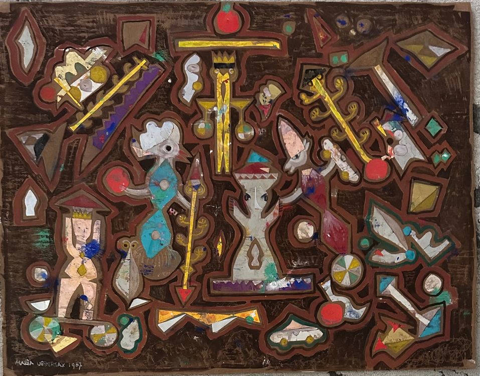 Maria Uebersax (1899-1989) Grosse Collage Mischtechnik (Gebraucht) in Root für CHF 49 – mit ...