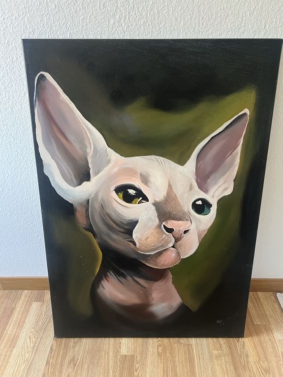 Sphynx Katze Leinwand Gemälde Acryl Portrait Unikat Kunst (Gebraucht) in Lommis für CHF 400 ...