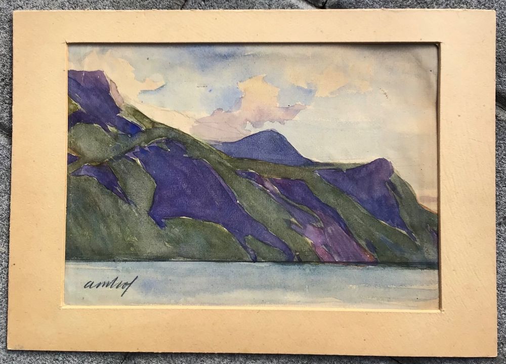 Berglandschaft Aquarell Unleserlich Signiert | Kaufen auf Ricardo