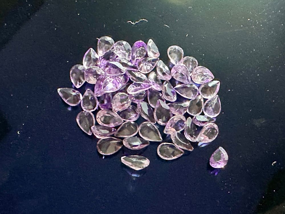 2 Stück Amethyst Pear 9x6 mm – Erstklassige Qualität (Neu (gemäss ...