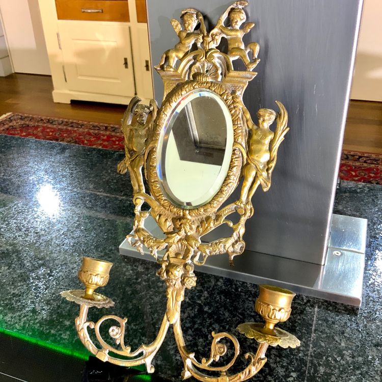 JUGENDSTIL WANDSPIEGEL MIT KERZENLEUCHTER BRONZE FRANCE (Gebraucht) in Biglen für CHF 51 – mit ...