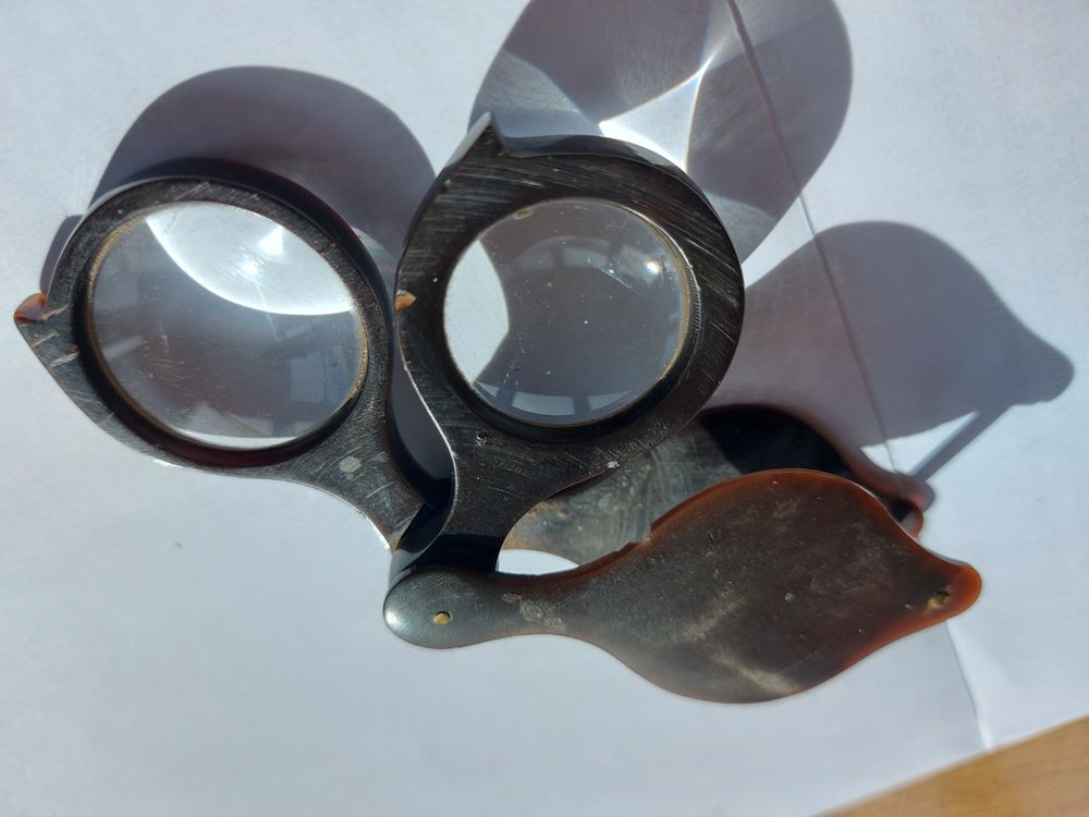 Doppel-Klapp-Lupe aus Horn loupe VERY old vintage extr. RARE | Kaufen ...
