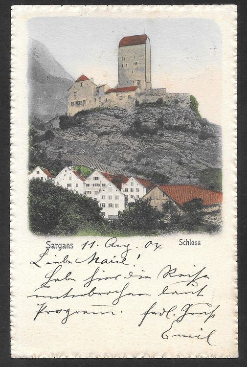 Sargans colorierte Teilansicht mit Schloss (Gebraucht) in Olten für CHF 25 – mit Lieferung auf ...