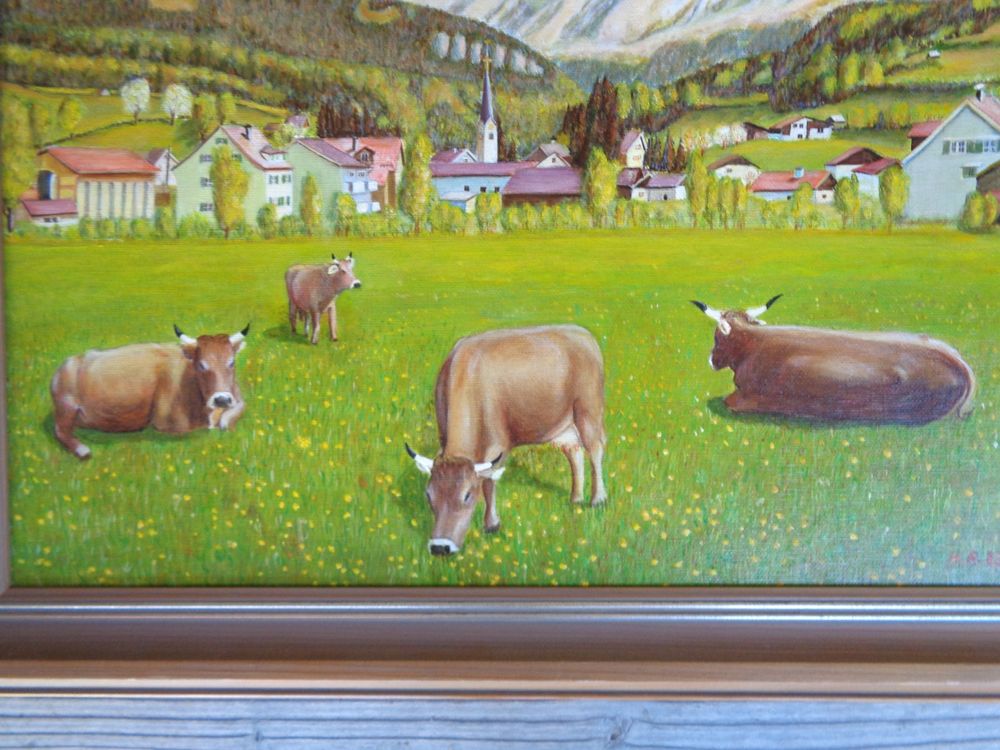 CHURFIRSTEN NESSLAU WEIDENDE KÜHE TOGGENBURG SENNTUM GEMÄLDE (Gebraucht) in Henggart für CHF 180 ...