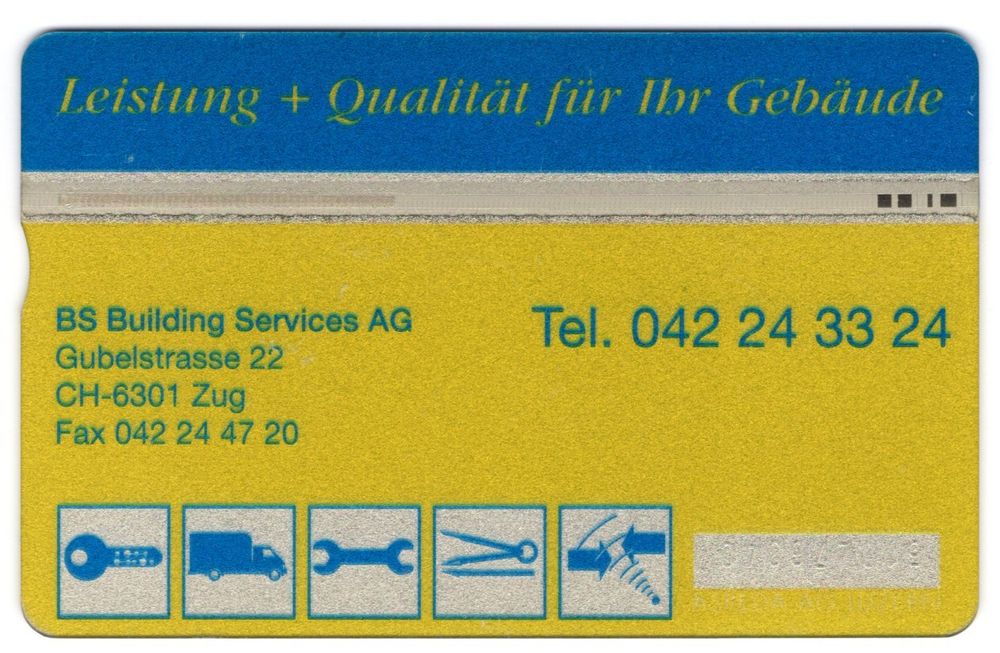 BS Building Services AG - seltene FullFace Firmen Taxcard (Gebraucht ...