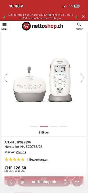 Philips Avent Babyphone SCD733/26 - Top Zustand! (Neu (gemäss ...