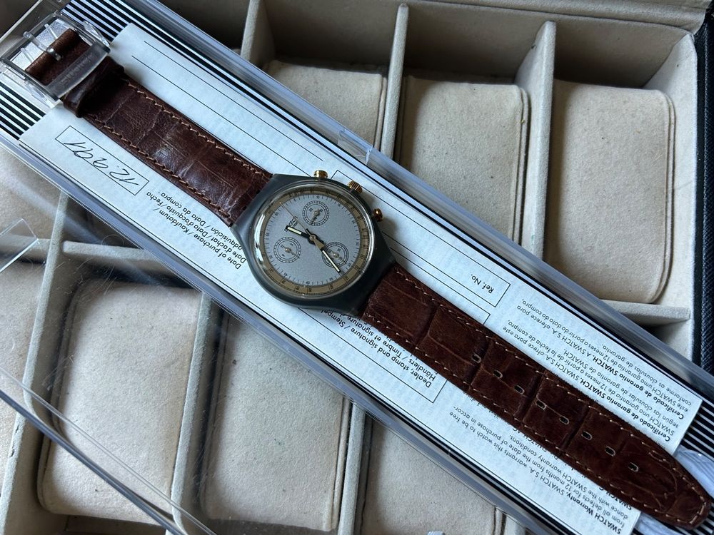 Rare Swatch GOLDFINGER SCM100 neuve complète set 1991 | Kaufen auf Ricardo