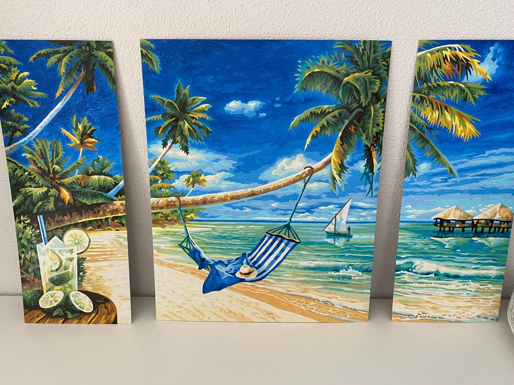 Sommer Bild Triptychon/ Handgemalt | Kaufen auf Ricardo