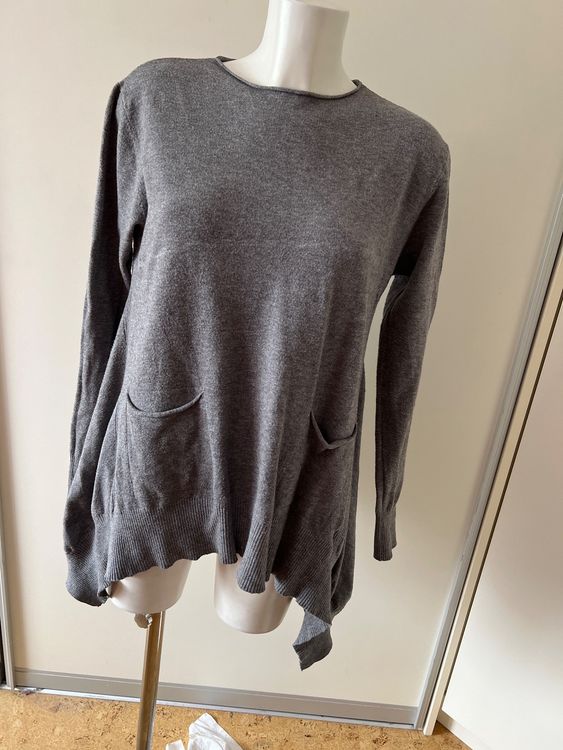 1 Franken AKTION - Grösse XL - grauer Pullover seitlich lang | Kaufen auf Ricardo
