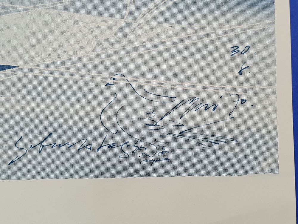 Hans ERNI – Langläufer, 1970, Grafik mit Widmung und Taube (Gebraucht) in Luzern für CHF 10 ...