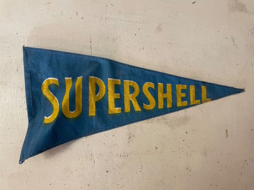 Altes antikes Fähnchen / Wimpel Supershell | Kaufen auf Ricardo
