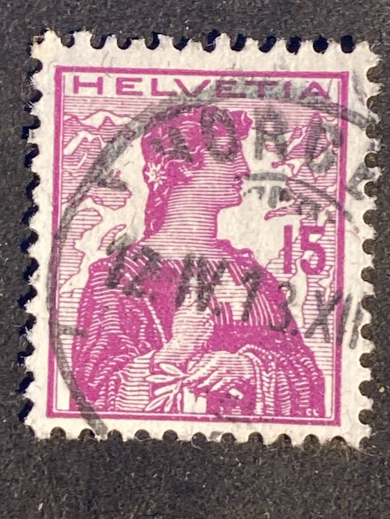 Schweiz 1913 Helvetia 15 Vollstempel HORGEN 12.IV.13 (Gebraucht) in Liestal für CHF 1 – mit ...