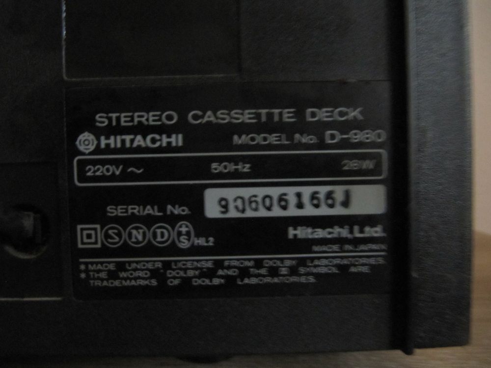 HITACHI Stereo Cassete Tape Deck D-980 (Gebraucht) in Basel für CHF 220 ...
