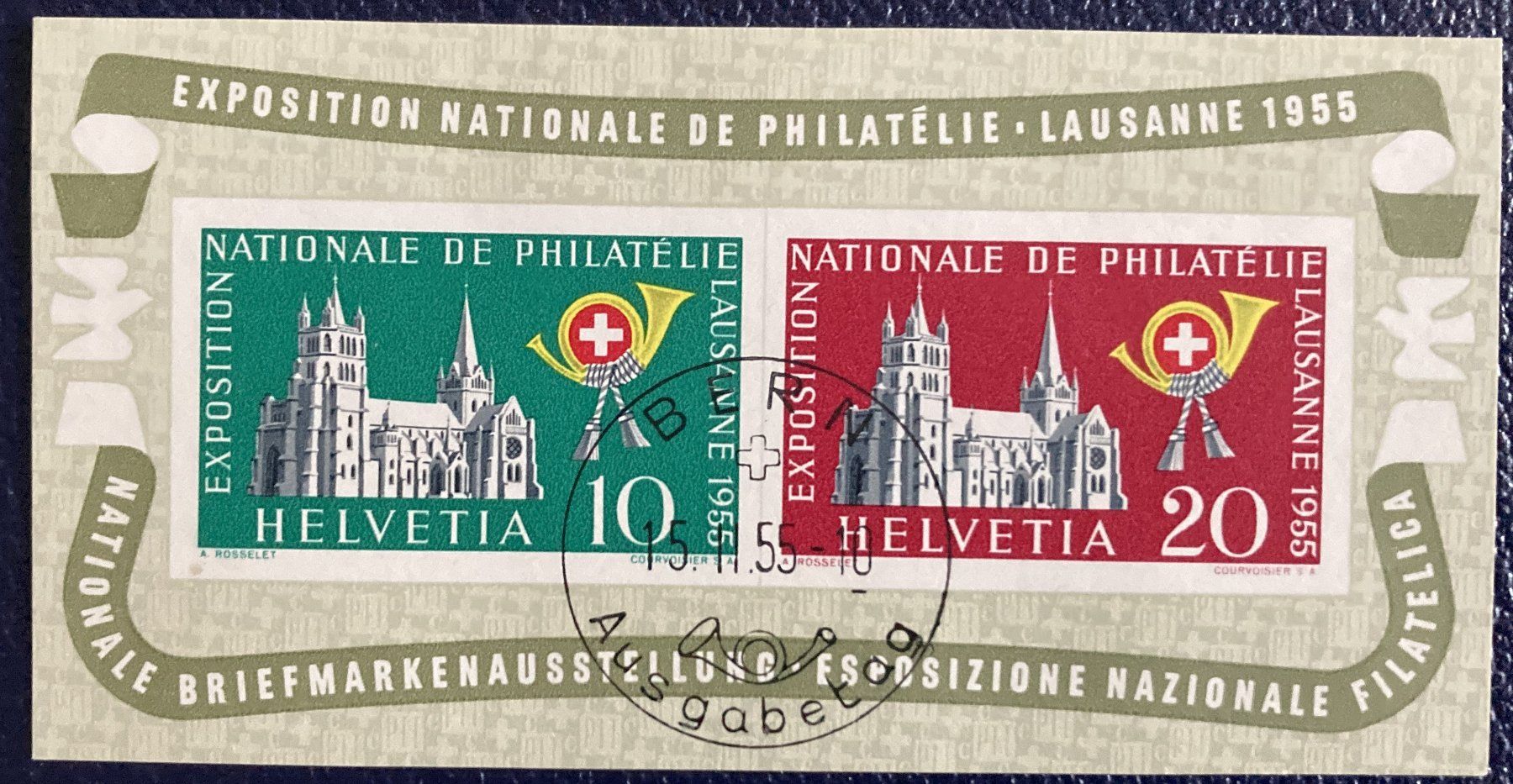 Lausanne Block 1955 W35 ET BERN gestempelt, TOP (Gebraucht) in Flawil für CHF 25 – mit Lieferung ...