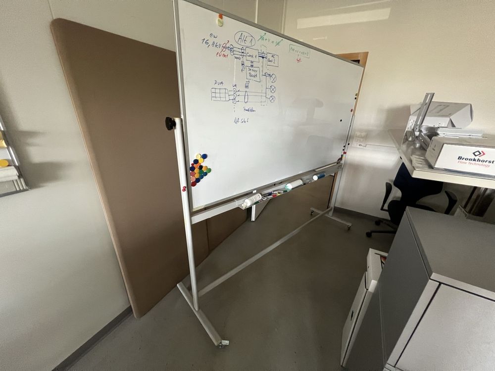 Mobiles Whiteboard auf Rollen 2m x 1m beidseitig, magnetisch (Neu ...