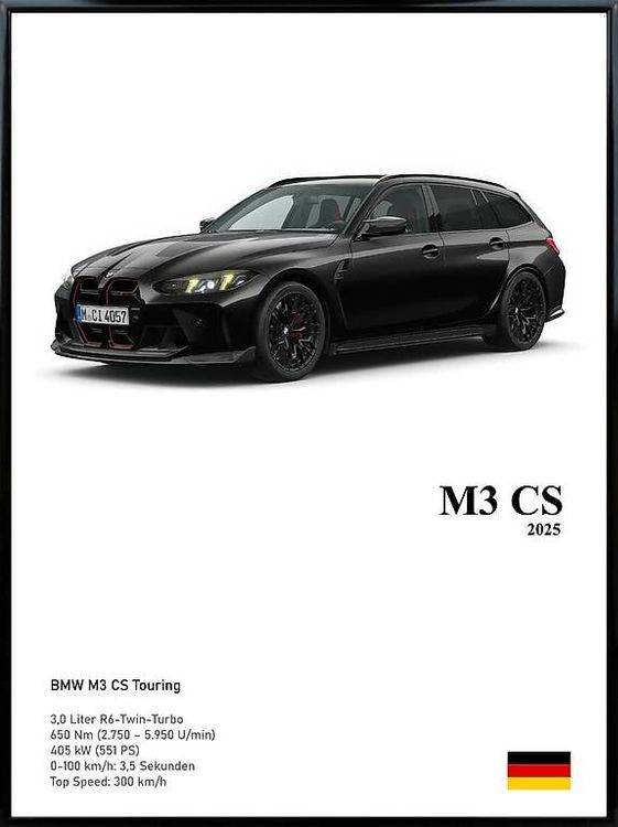 BMW M3 CS Poster mit Rahmen (Gebraucht) in Volketswil für CHF 18 – nur ...