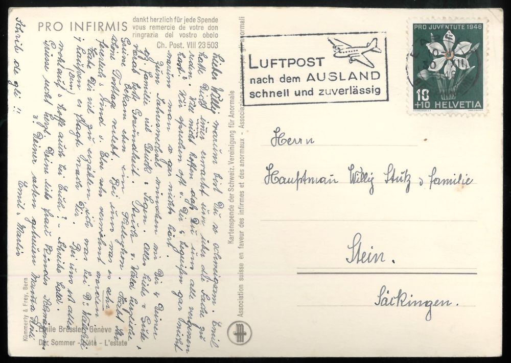 Postkarte, Pro Infirmis, Der Sommer 1946 | Kaufen auf Ricardo