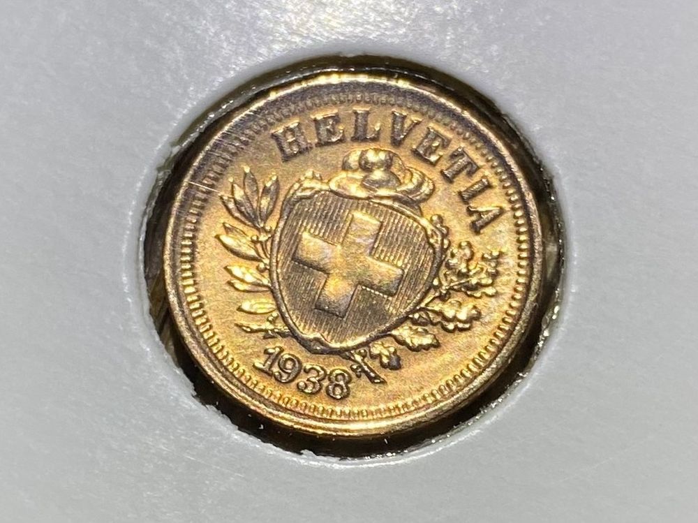 Schweiz 1 Rappen 1938 vzgl unz Wappen Eidgenossenschaft (Neu (gemäss Beschreibung)) in Speicher ...
