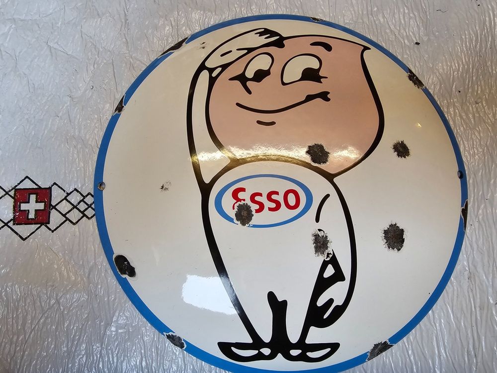 Emailleschild Esso Original, selten | Kaufen auf Ricardo