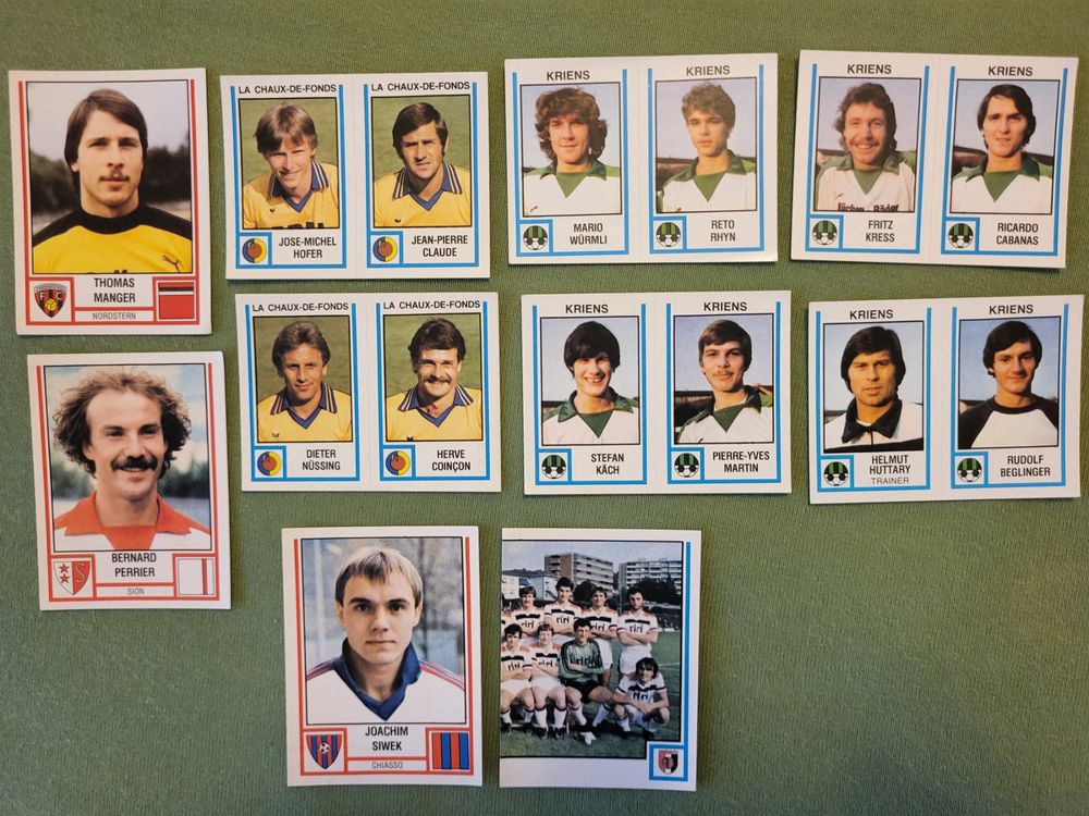 10x Panini Football 81 (Sion, Kriens, Nordstern, Chiasso...) (Gebraucht ...