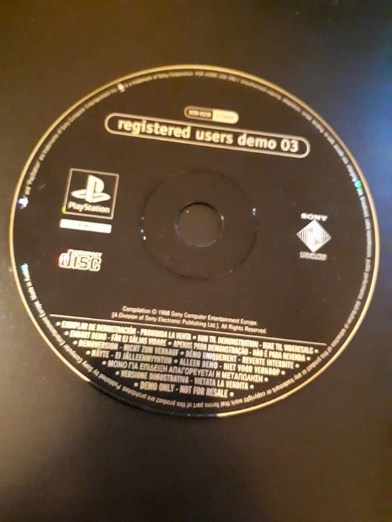 Sony Playstation 1 PS1 - registered users demo 03 - PAL Disc (Gebraucht ...