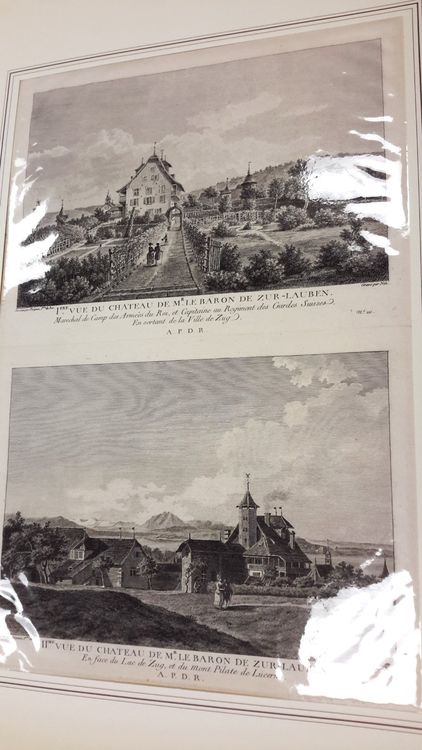 Kupferstich ZURLAUBENHOF ZUG 1780 - Doppelblatt - Pérignon | Kaufen auf Ricardo