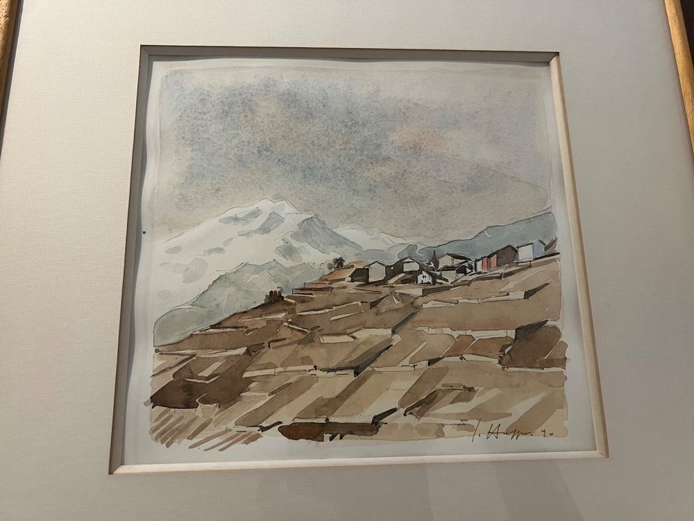 Aquarelle paysage en Valais | Kaufen auf Ricardo