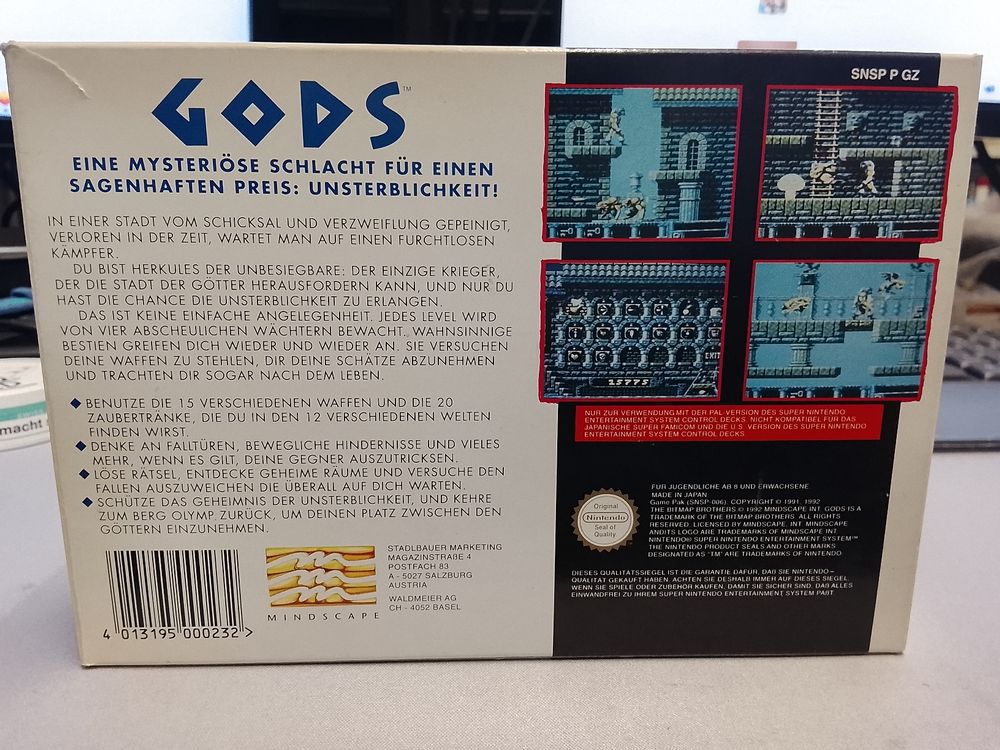Gods Super Nintendo SNES PAL Top Zustand, Komplett! (Gebraucht) in ...