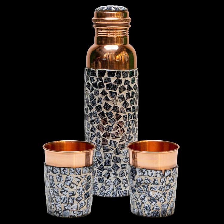 Mozaic Set aus Kupfer mit Zwei tolle Kupfer Becher (Neu und ...