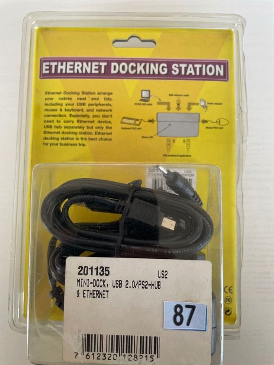 Ethernet Docking Station Mini Dock USB 2.0 PS2 - HUB PC MAC (Neu ...