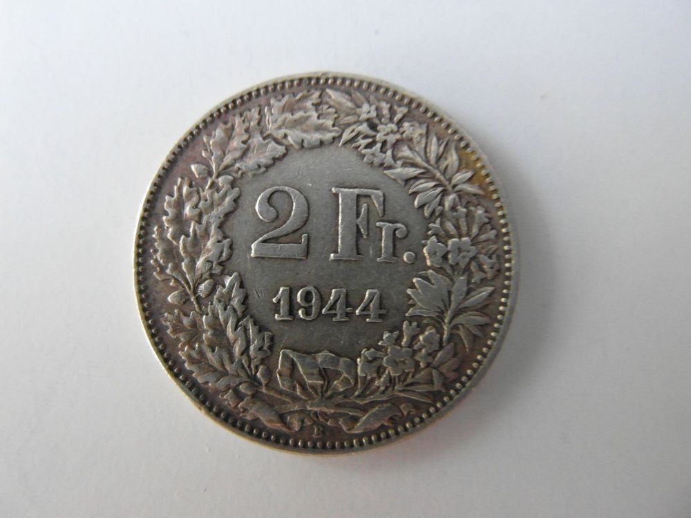 2 Franken silber Münze Jhrg. 1944 (Gebraucht) in Niederrohrdorf für CHF 3.7 – mit Lieferung auf ...