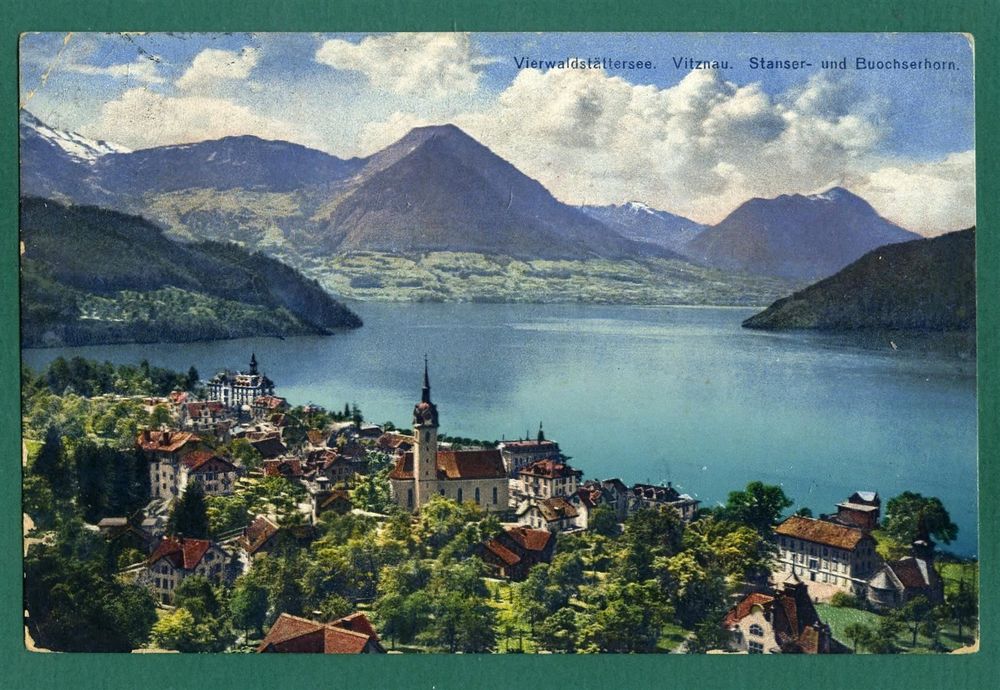 Vitznau, Gesamtansicht mit Stanser- und Buochserhorn, 1924 (Gebraucht) in Sargans für CHF 1 ...