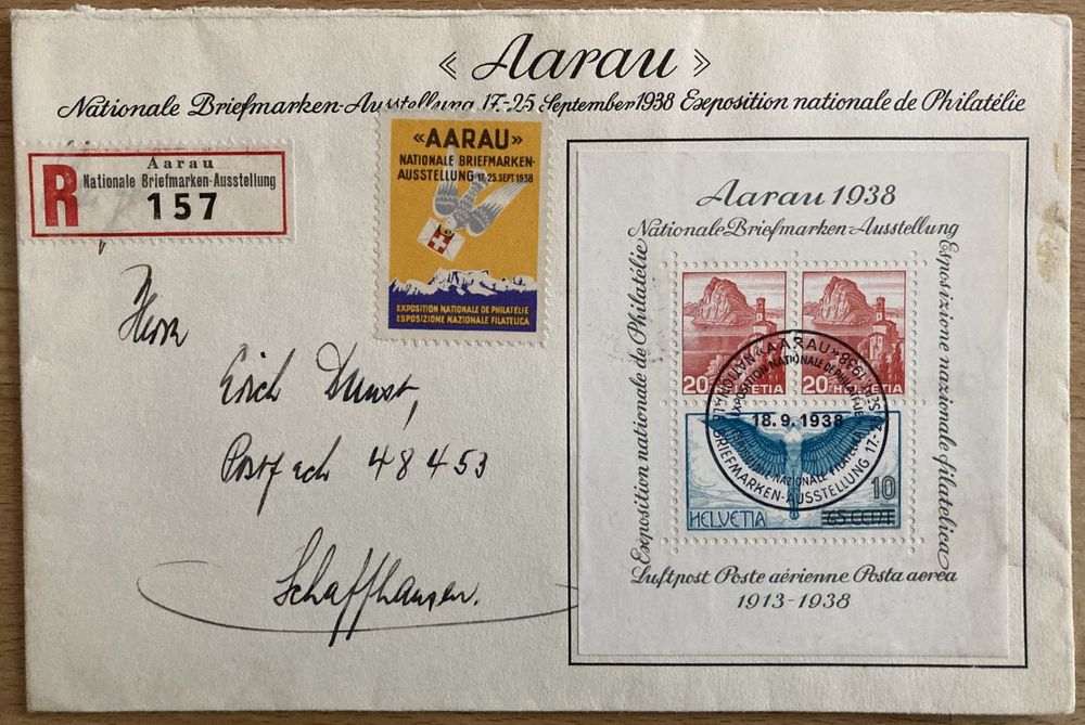 Aarauer Block 1938 W11 mit Vignette, SBK 60 Fr. | Kaufen auf Ricardo