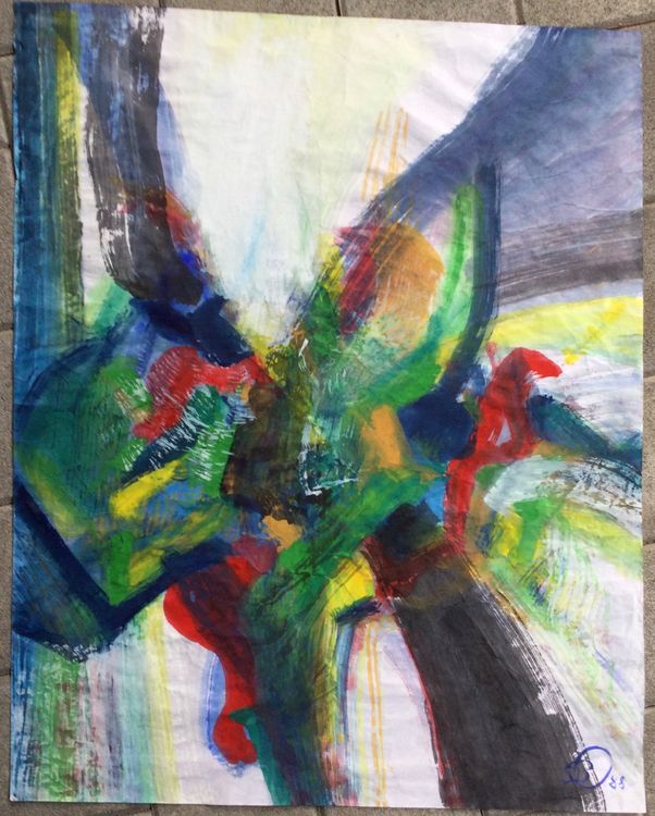 Abstrakte Grosse Mischtechnik Monogrammiert (Gebraucht) in Root für CHF 5 – mit Lieferung auf ...