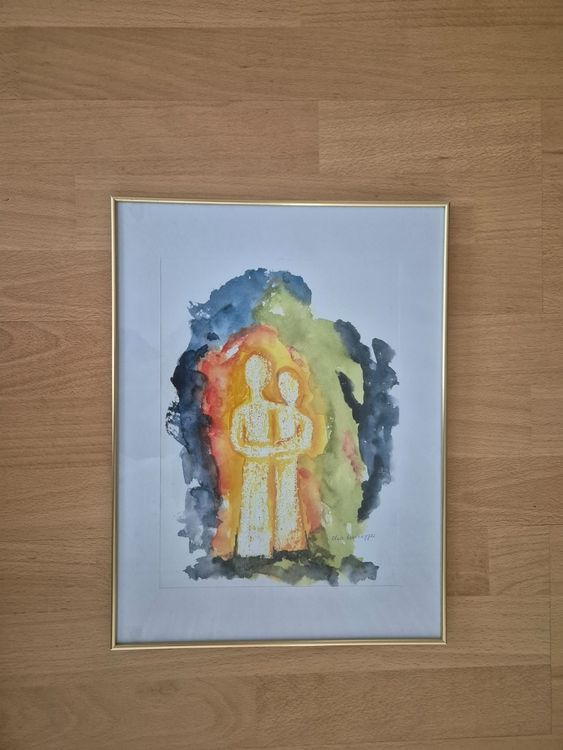 Aquarell Bild, Liebe, Handgemalt, Gerahmt, Unikat (Gebraucht) in Sursee für CHF 4 – nur Abholung ...