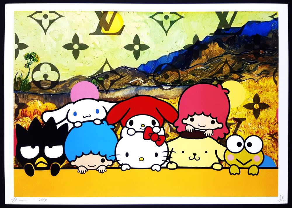 Death NYC Ltd Ed Pop Art Druck " Van Gogh Hello Kitty Gang (Neu (gemäss ...