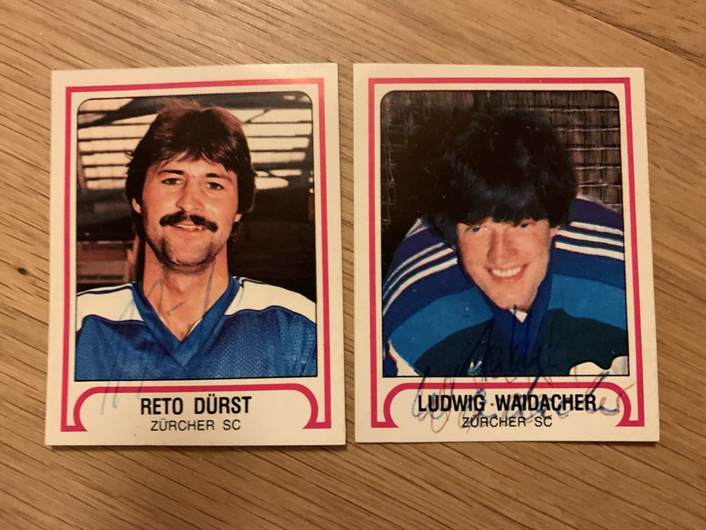 Autogramme ZSC Dürst + Waidacher auf Panini Bildern 80er (Gebraucht) in ...