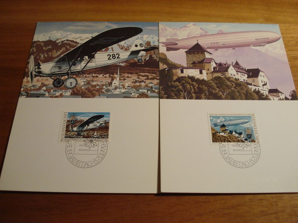 Satz Maximumkarten Liechtenstein, Flugzeug/Zeppelin, 1979 (Gebraucht) in Niederwil AG für CHF 1 ...