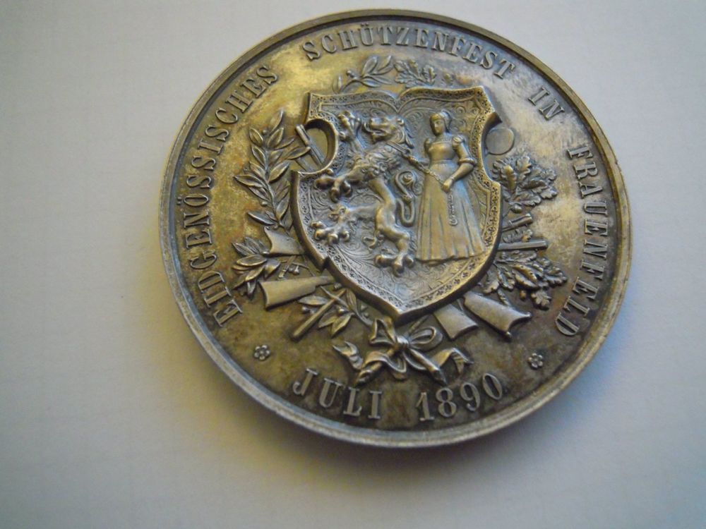 Eidg.Schützenfest Frauenfeld 1890 Silber / 39gr. Unz (Neu (gemäss Beschreibung)) in Kriegstetten ...