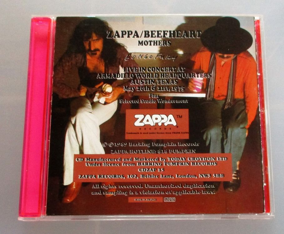 FRANK ZAPPA & CAPTAIN BEEFHEART - Bongo Fury (Gebraucht) in ...