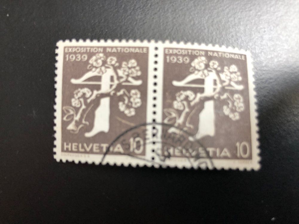 2 timbres oblit. Expo 1939 avec retouche (Gebraucht) in Charmey ...