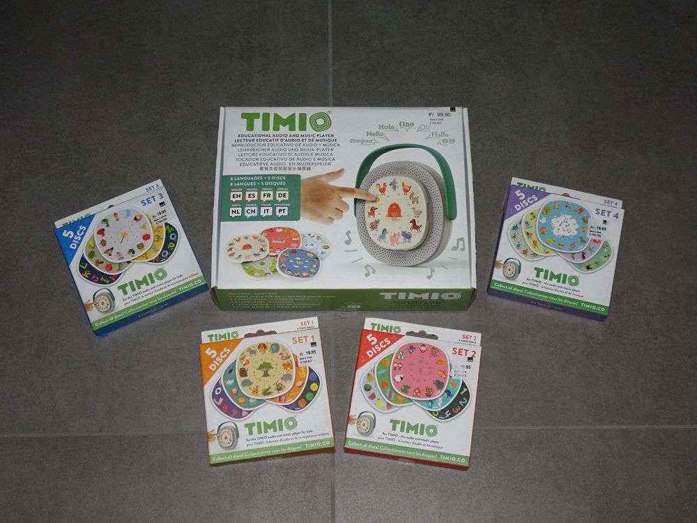 SOMBO Kinderaudioplayer Timio, inkl. alle 20 Discs Set 1-4 | Kaufen auf Ricardo