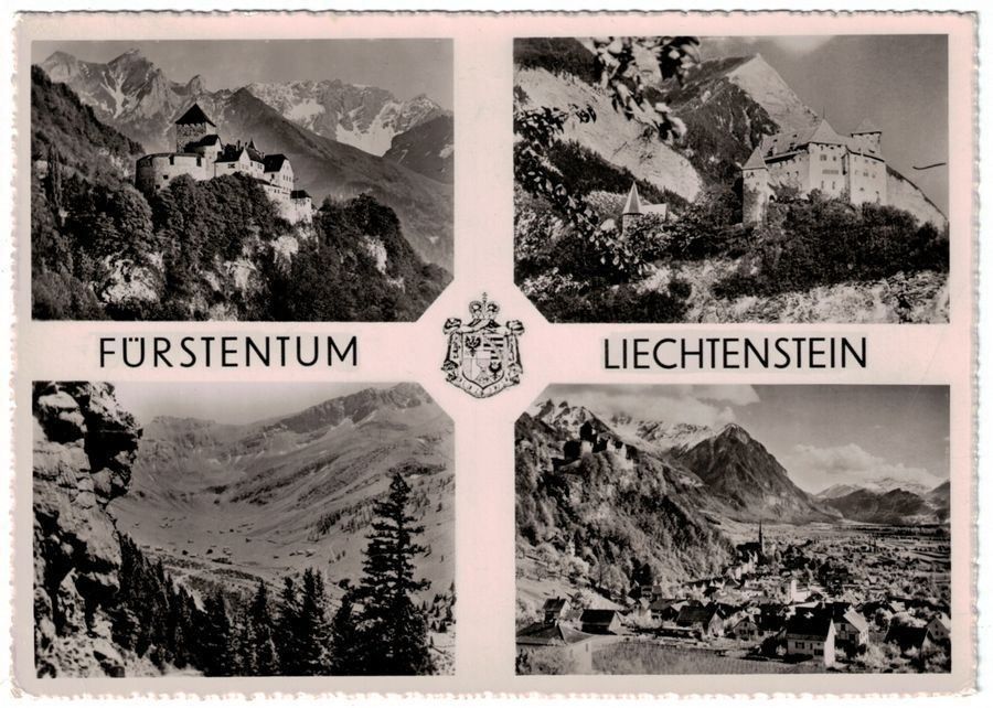 Fürstentum Liechtenstein, Mehrbildkarte, gelaufen 1955 (Gebraucht) in Frauenfeld für CHF 1 – mit ...