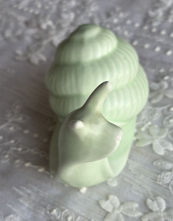 Keramik Schnecke in Pastellgrün, Vintage Deko Figur🐌🍀 (Gebraucht) in ...